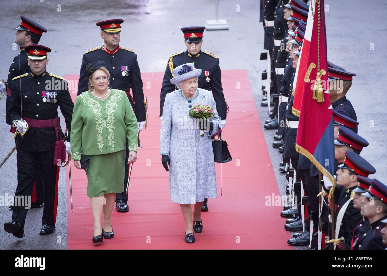 Queen Elizabeth II and Maltese President Marie Louise Coleiro during ...