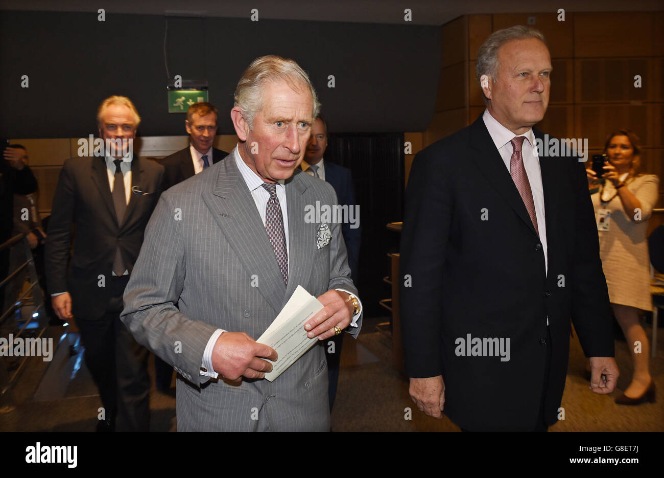The Prince of Wales arrives with Lord Jonathan Marland (R), Chairman of ...