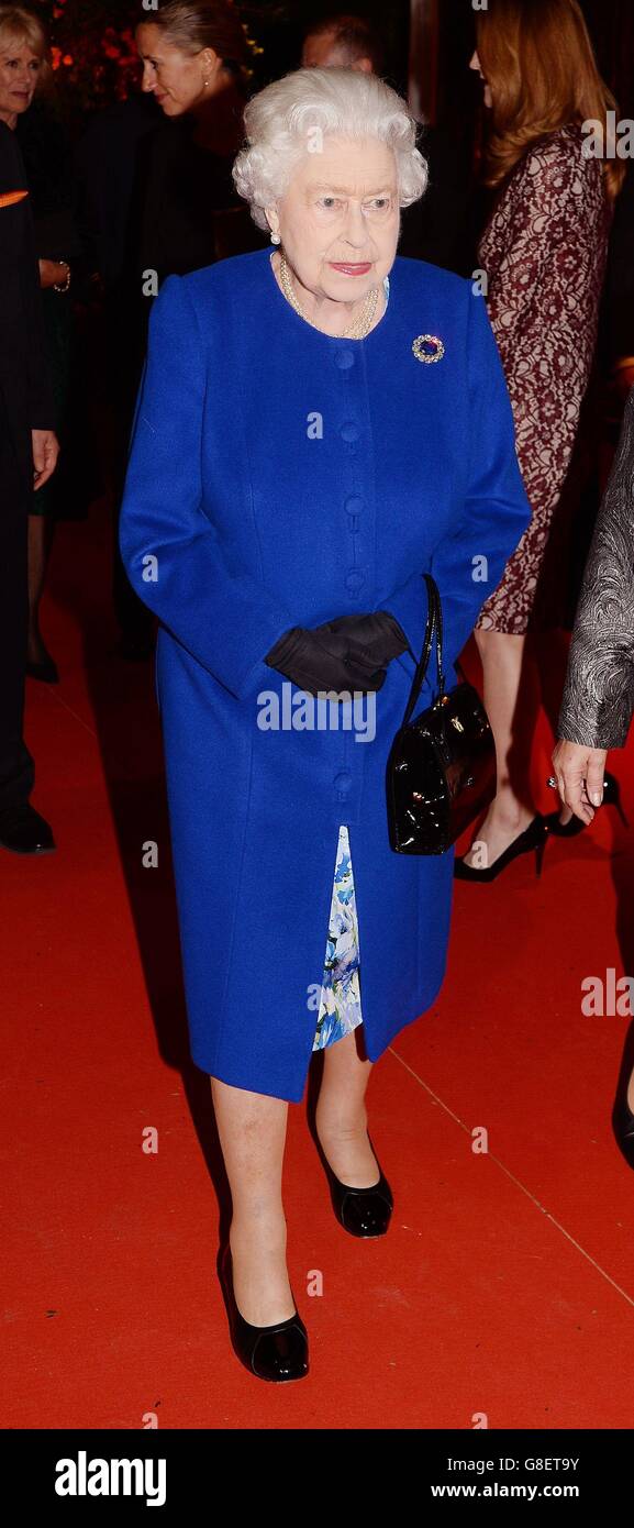 Queen Elizabeth II arrives at an evening reception held in the grounds ...