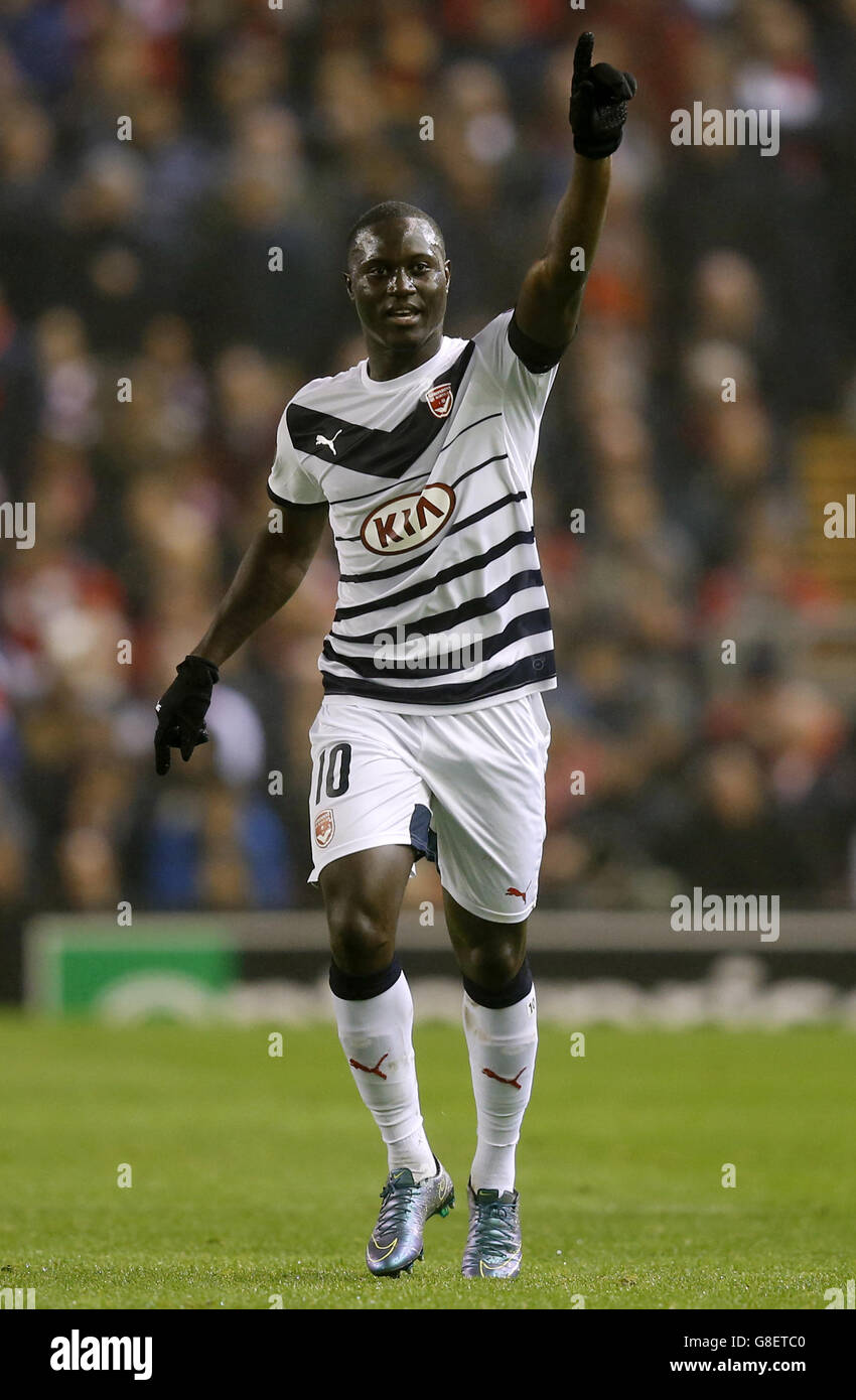 Bordeaux's Henri Saivet (centre right) celebrates scoring their first ...