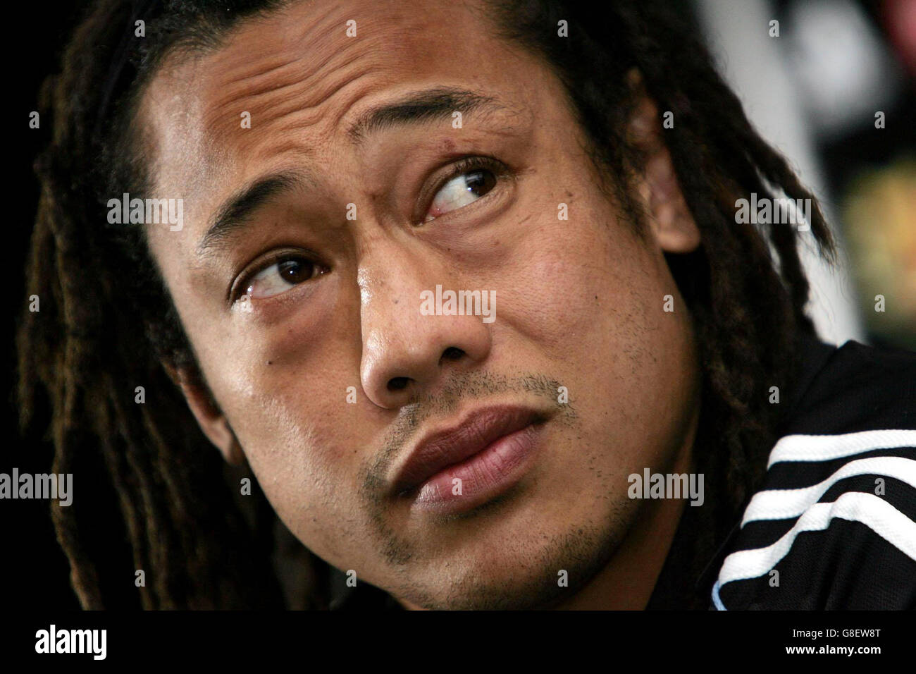 All blacks captain tana umaga talks to british irish press hi-res stock ...