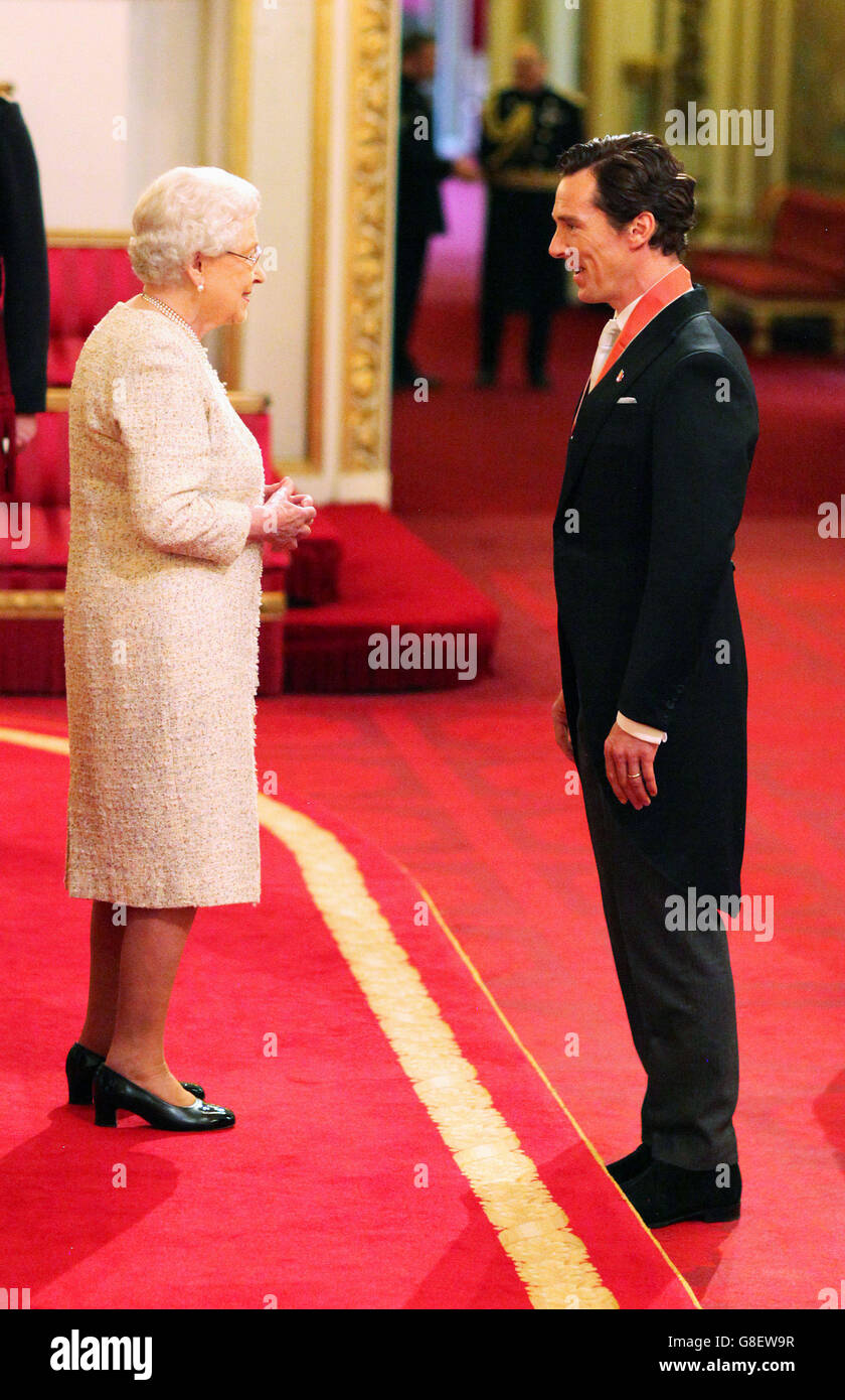 Actor Benedict Cumberbatch receives the CBE (Commander of the Order of ...