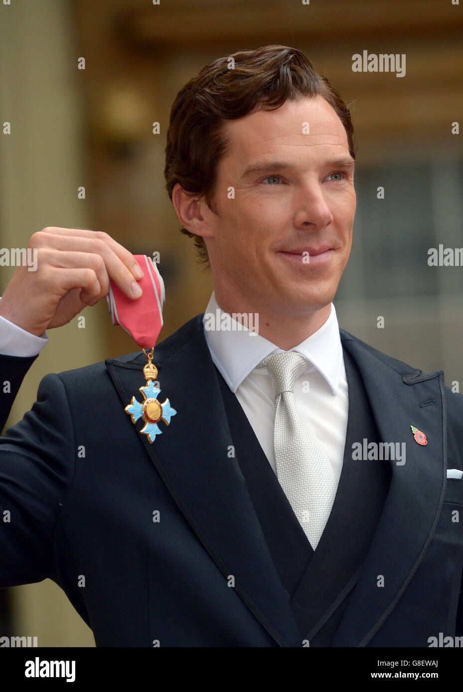 Actor Benedict Cumberbatch after receiving the CBE (Commander of the ...