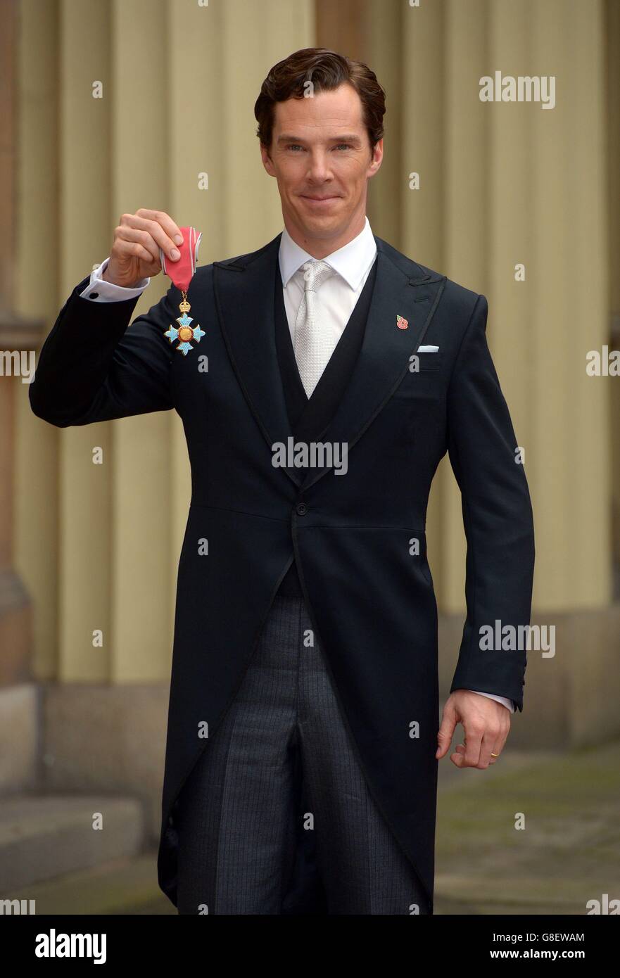 Actor Benedict Cumberbatch after receiving the CBE (Commander of the ...