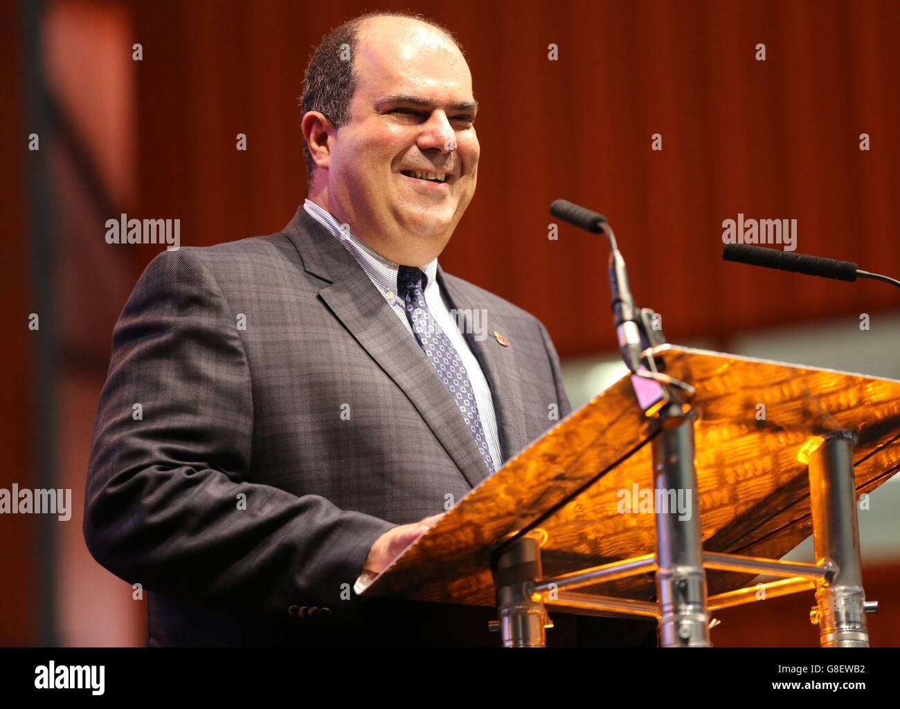 easyJet founder Stelios Haji-Ioannou speaks during the company's 20th ...