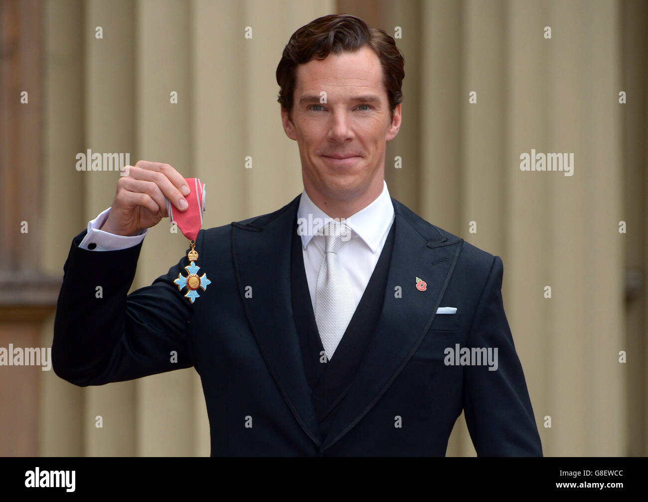 Actor Benedict Cumberbatch after receiving the CBE (Commander of the ...