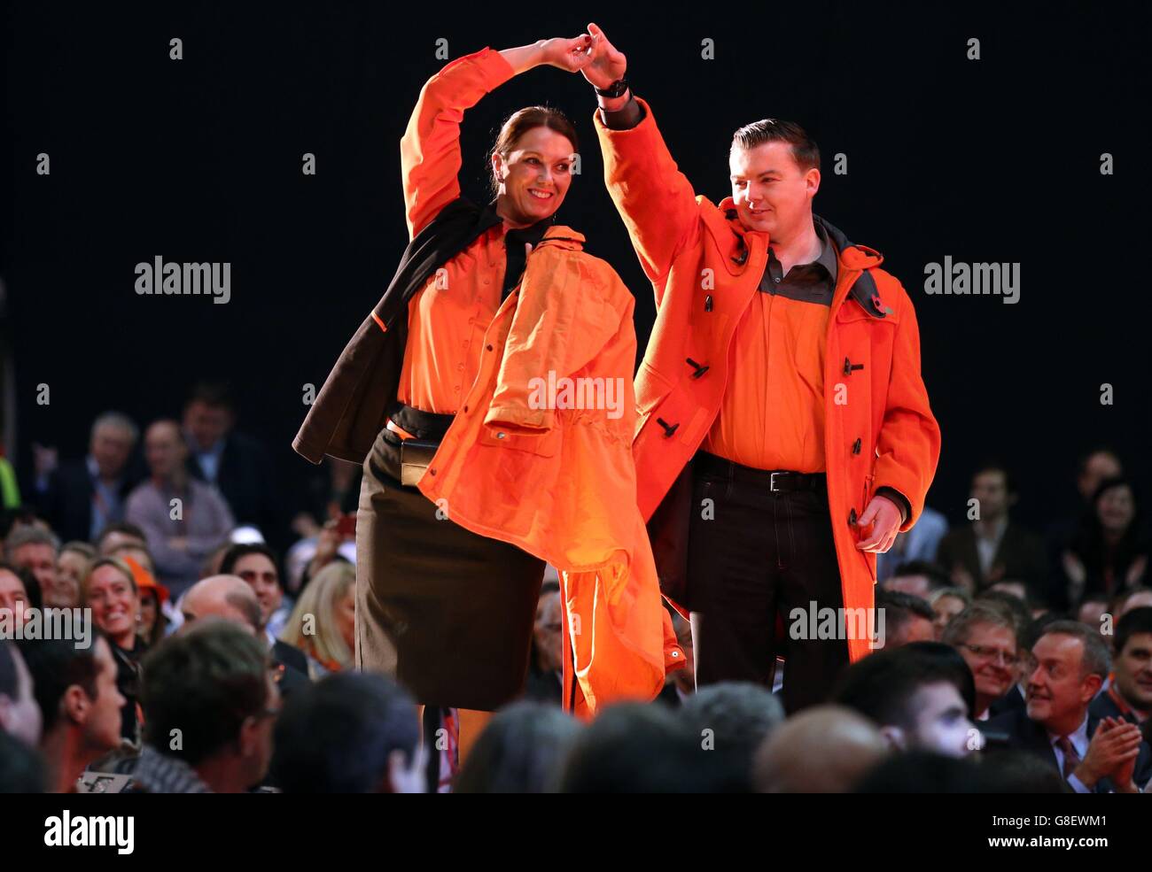easyJet crew members showcase retro uniforms during the company's 20th ...