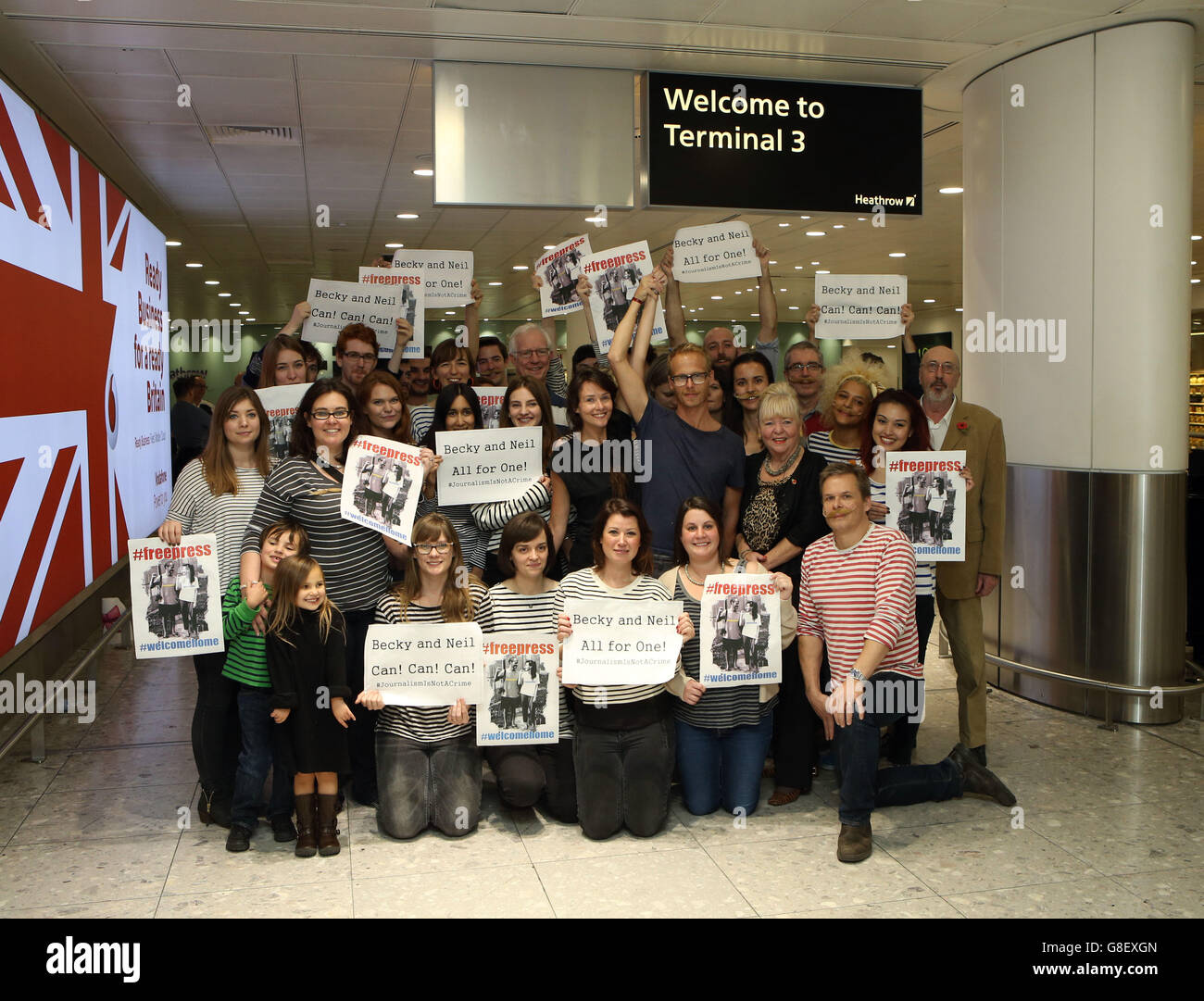 Journalists jailed in Indonesia return home Stock Photo - Alamy