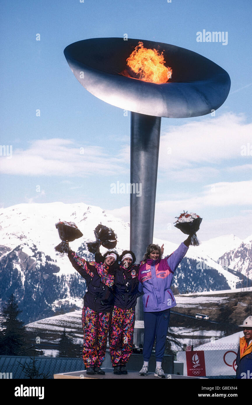 Doris Neuner (AUT)-C- gold medal winner in women's luge with sister ...
