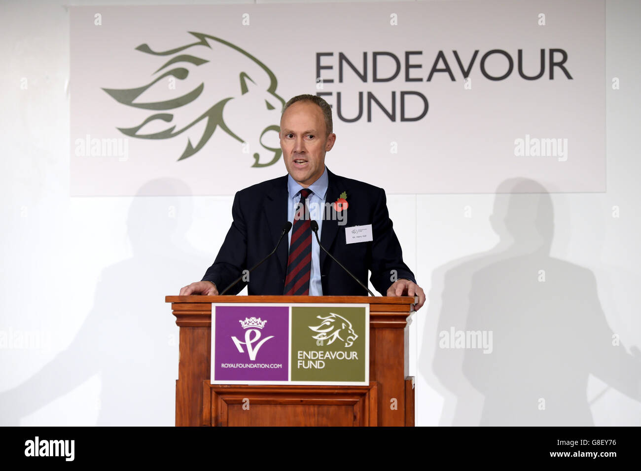 Harry Holt, chairman of the Endeavour Fund speaking at a reception for ...