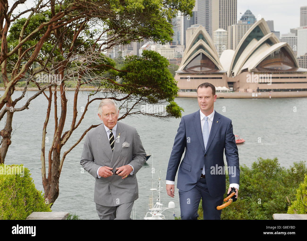 The Prince of Wales walks beside Paul Singer the Director of operations ...