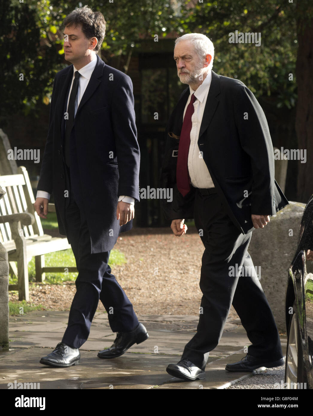 Labour leader Jeremy Corbyn (right) and his predecessor Ed Miliband ...