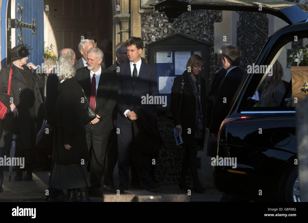 Labour leader Jeremy Corbyn (centre left) and his predecessor Ed ...