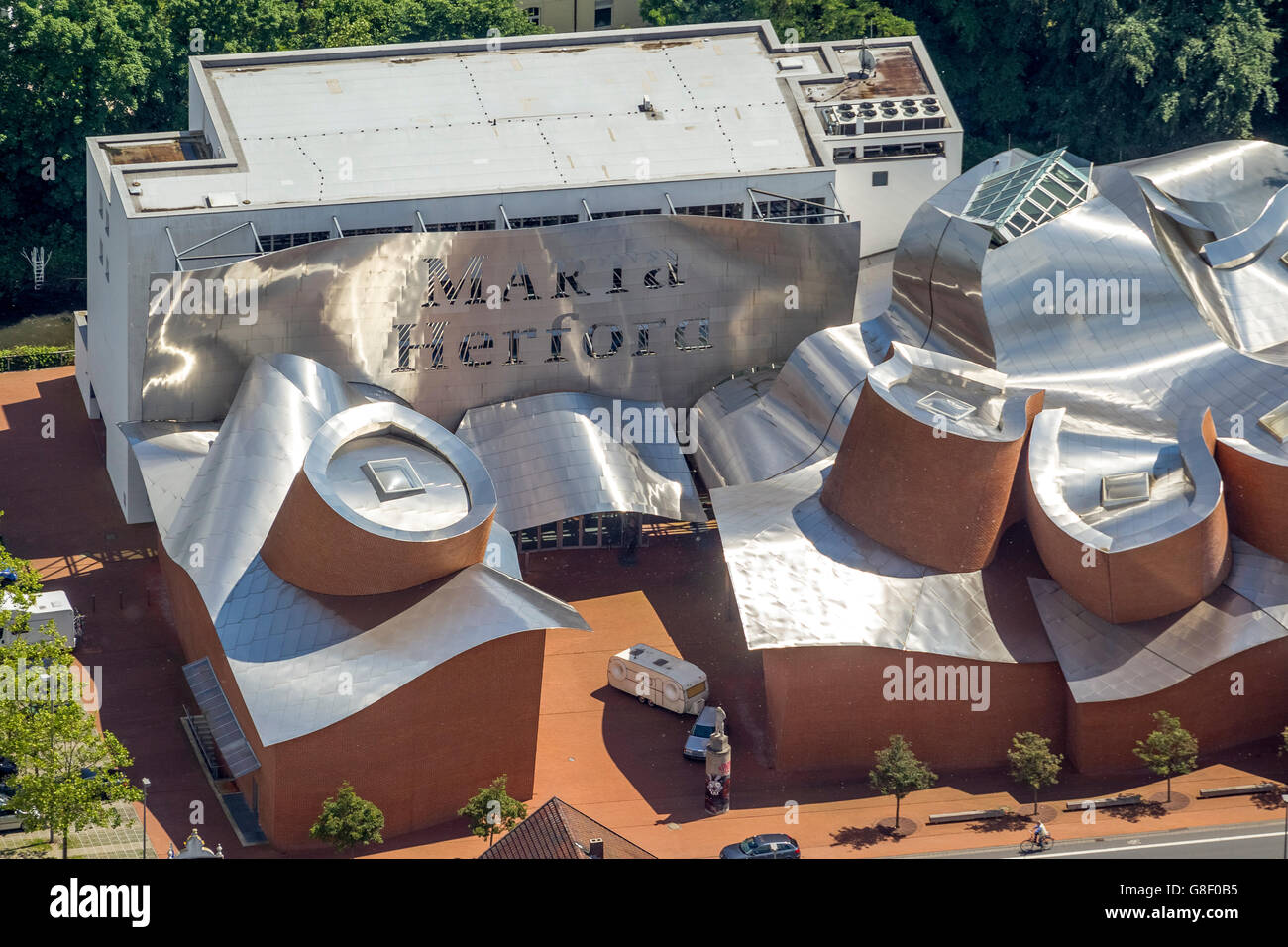 Aerial view, museum of contemporary art of the 21st century, by the ...