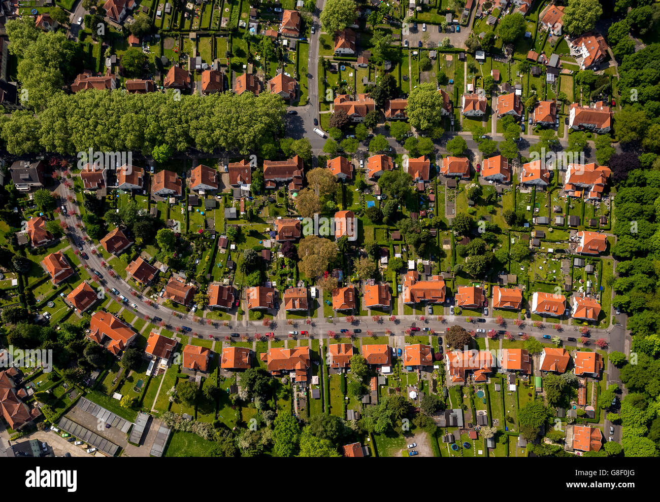 Aerial view, housing estate Teutoburgia in Herne Börnig ...