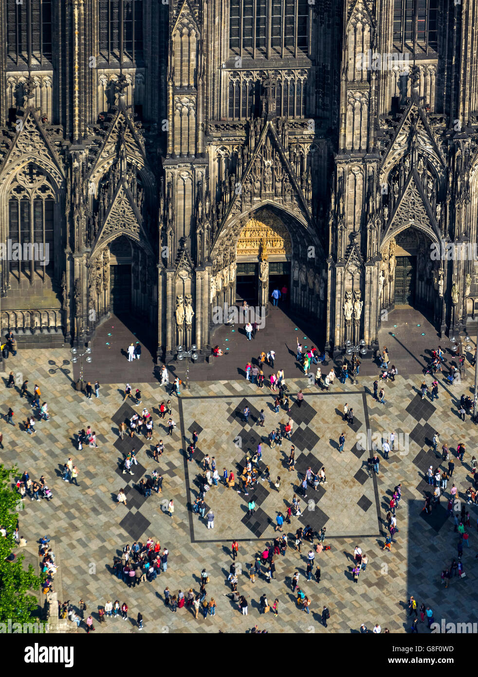 Aerial view, Cologne Cathedral with dome, Cologne, Rhineland, North ...