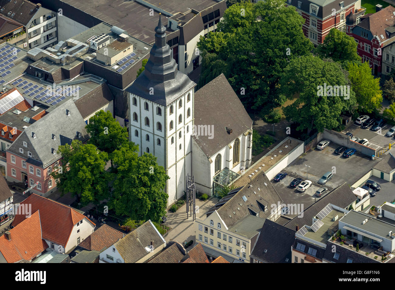 Aerial view, Jakobikirche Lippstadt, aerial, Lippstadt, East Westphalia ...