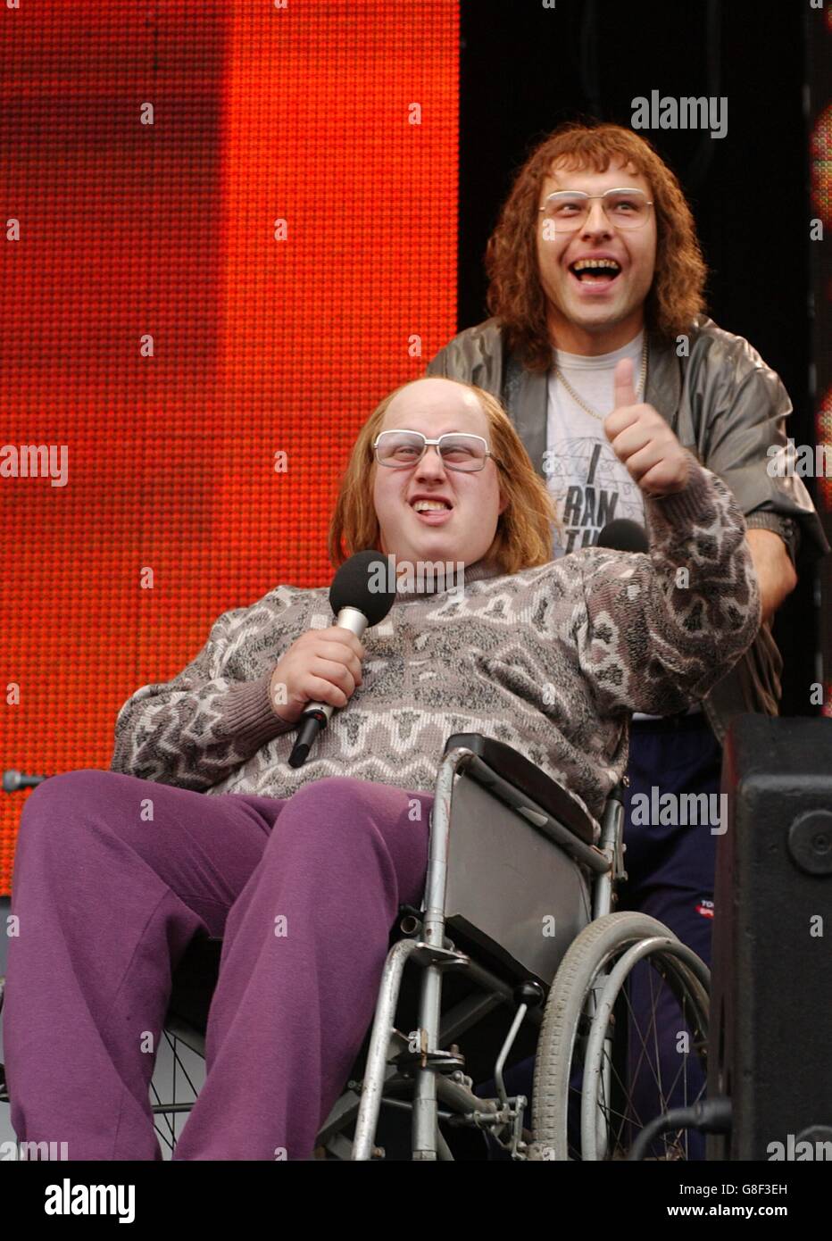 Little britain stars matt lucas left david walliams on stage hi-res ...