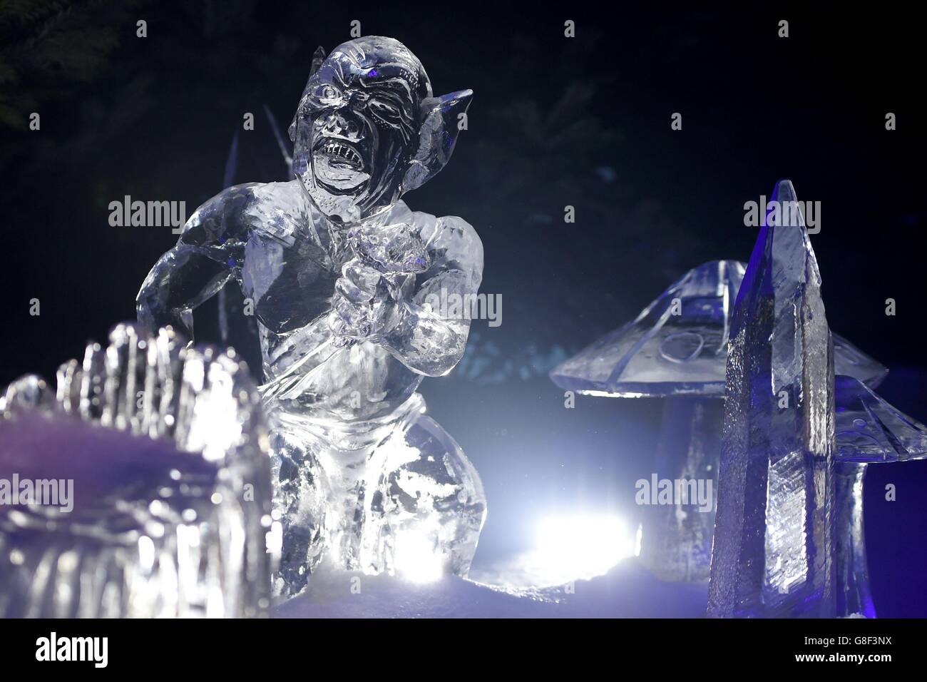 Snow and ice sculptures during a photocall for the 'Magical Ice Kingdom ...