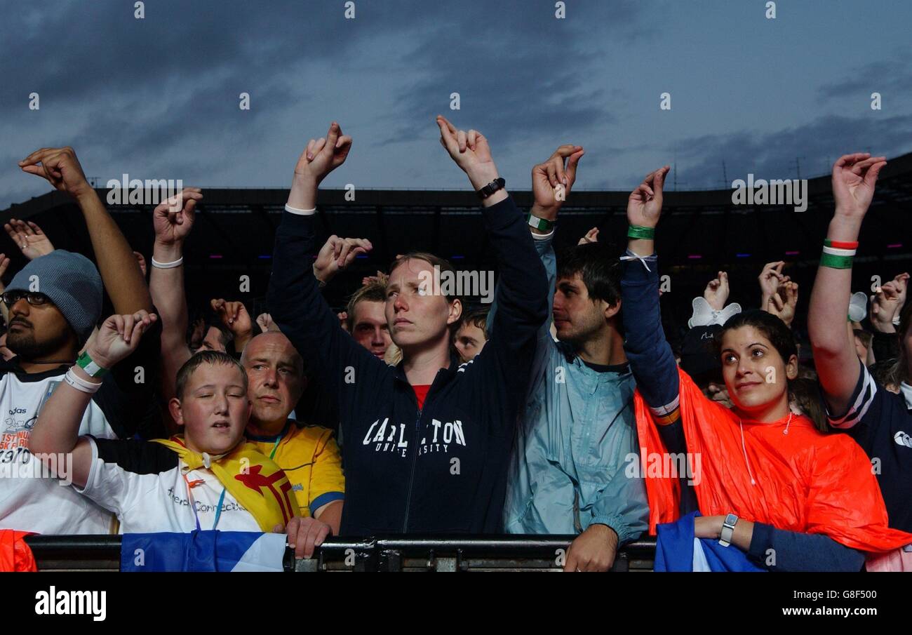 Live 8 Concert - The Final Push - Murrayfield Stadium Stock Photo - Alamy