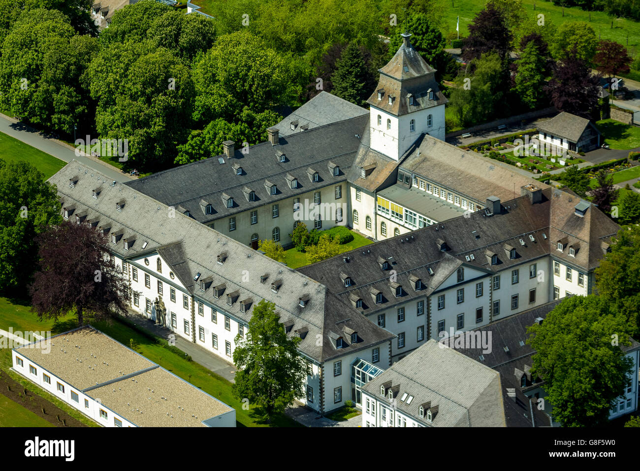 Aerial view, monastery County, specialist hospital, lung clinic ...
