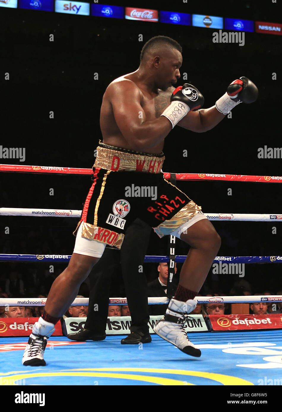 Dillian Whyte during the WBC International Silver Heavyweight title ...