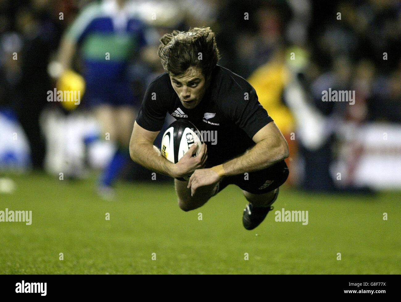 New Zealand's Conrad Smith goes over to score the first try Stock Photo ...