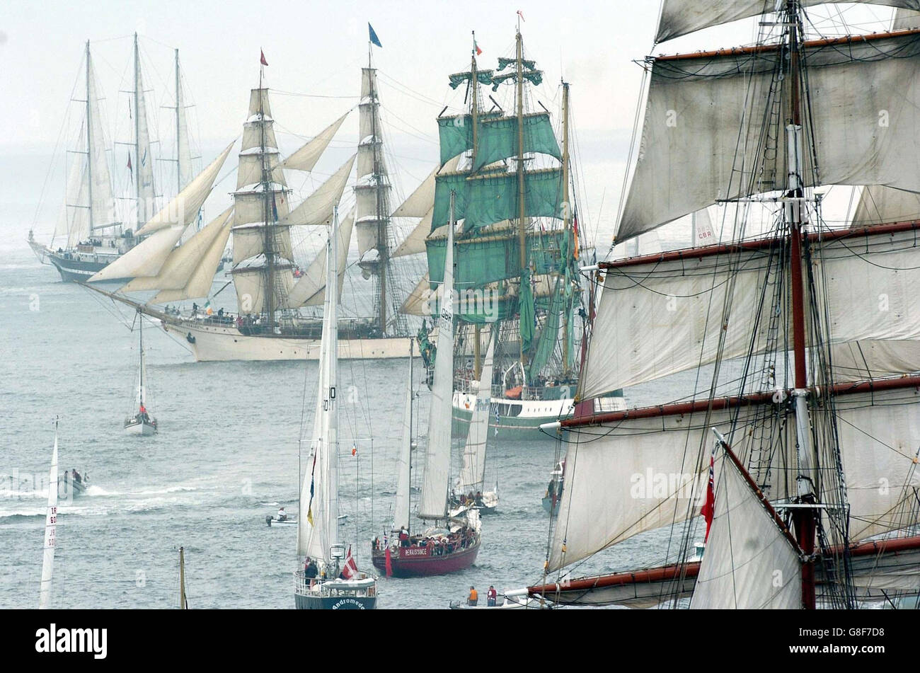 Tall Ships Race. Some of the 87 competitors heading out to sea for the ...