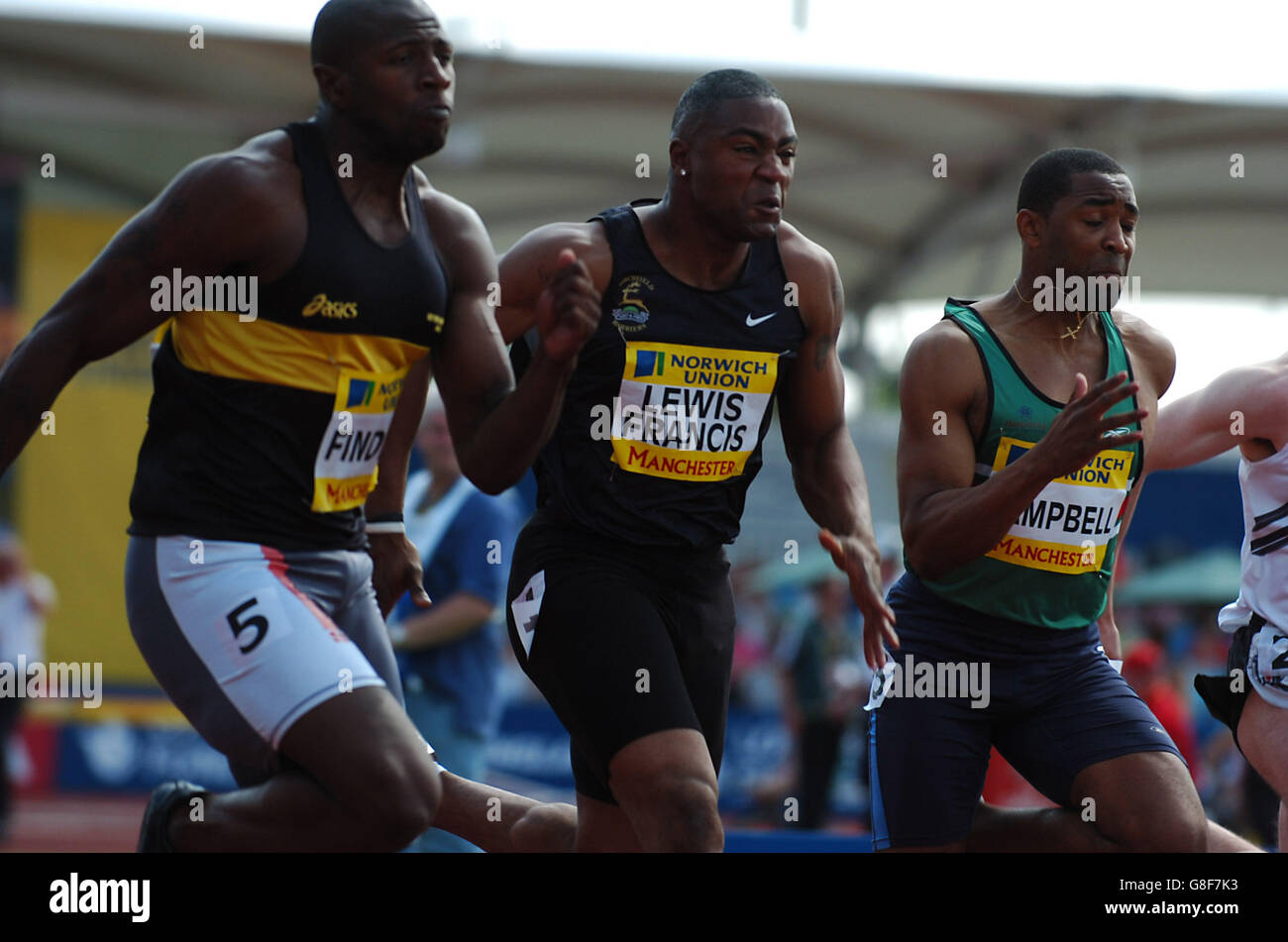 l-r; Mark Findaly, Mark Lewis Francis power to the finish as Darren ...