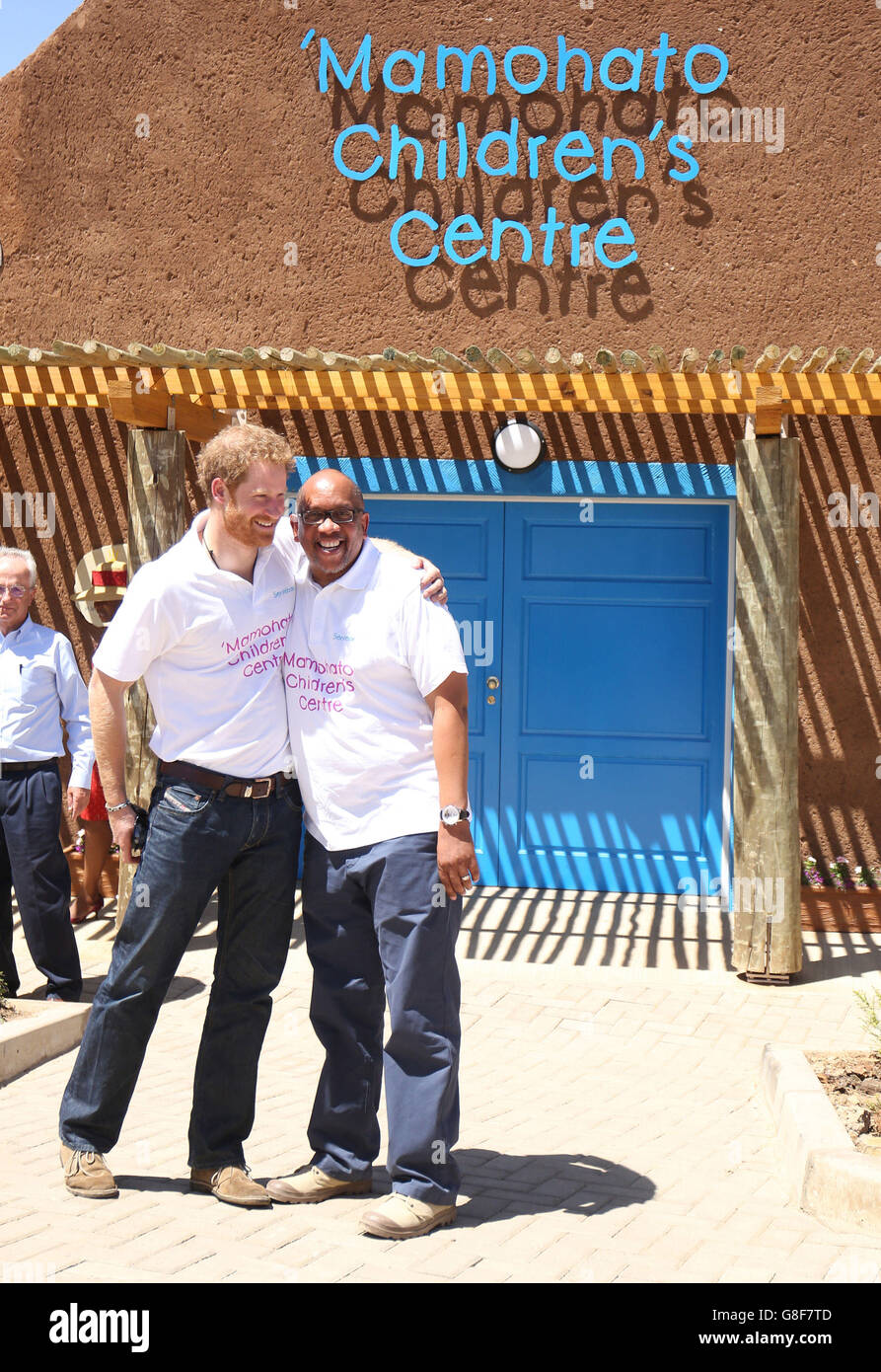 Prince Harry with Prince Seeiso of Lesotho outside the Sentebale ...