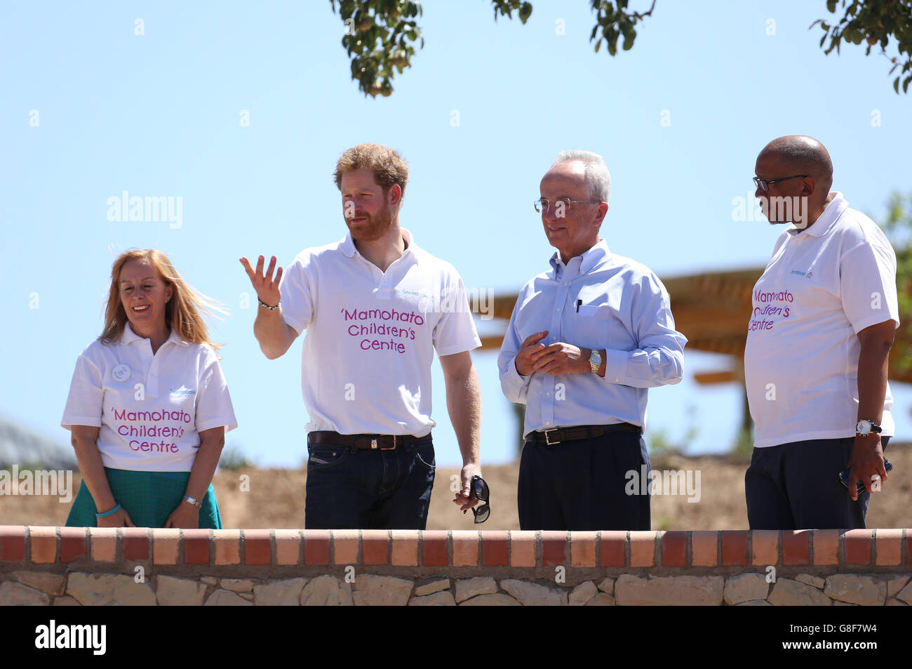 Prince Harry with Prince Seeiso of Lesotho (right) during the opening ...
