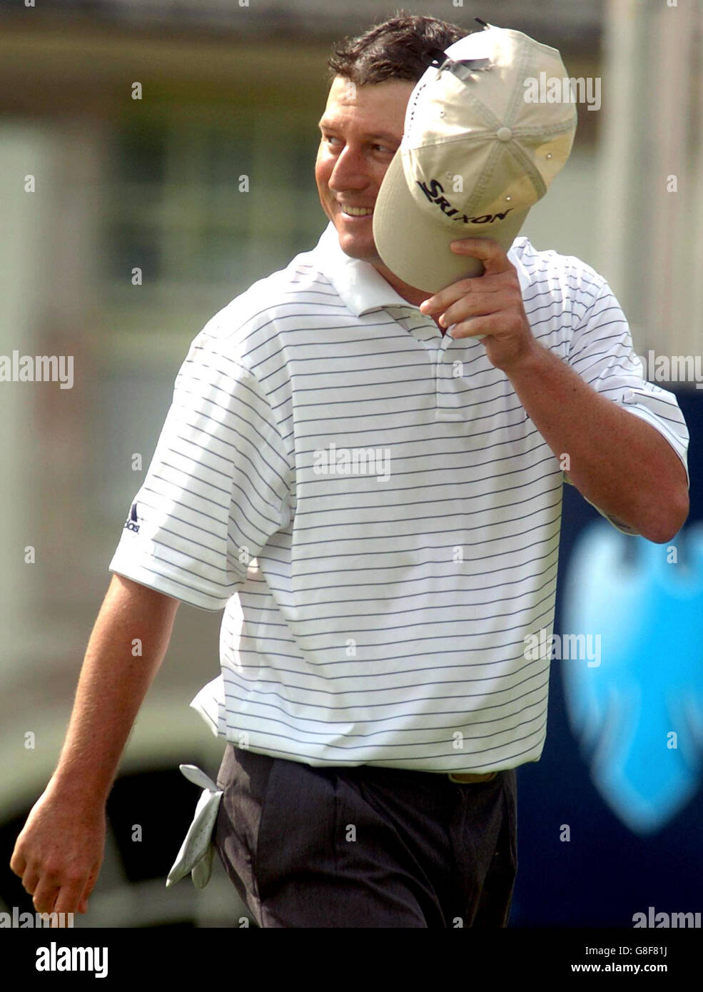 South Africa's Tim Clark smiles as he leaves the 18th green Stock Photo ...
