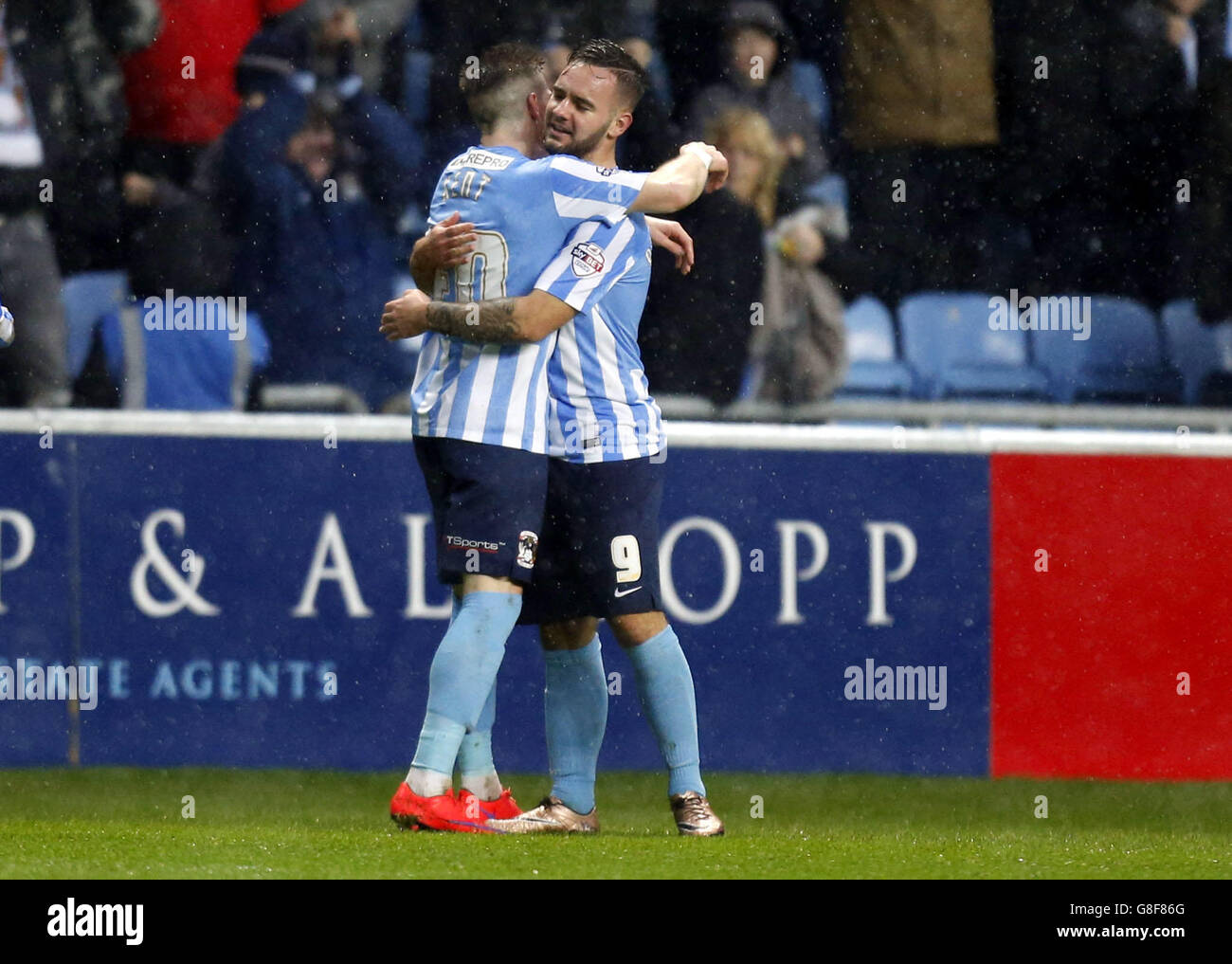 Coventry citys adam armstrong celebrates scoring their first goal hi ...