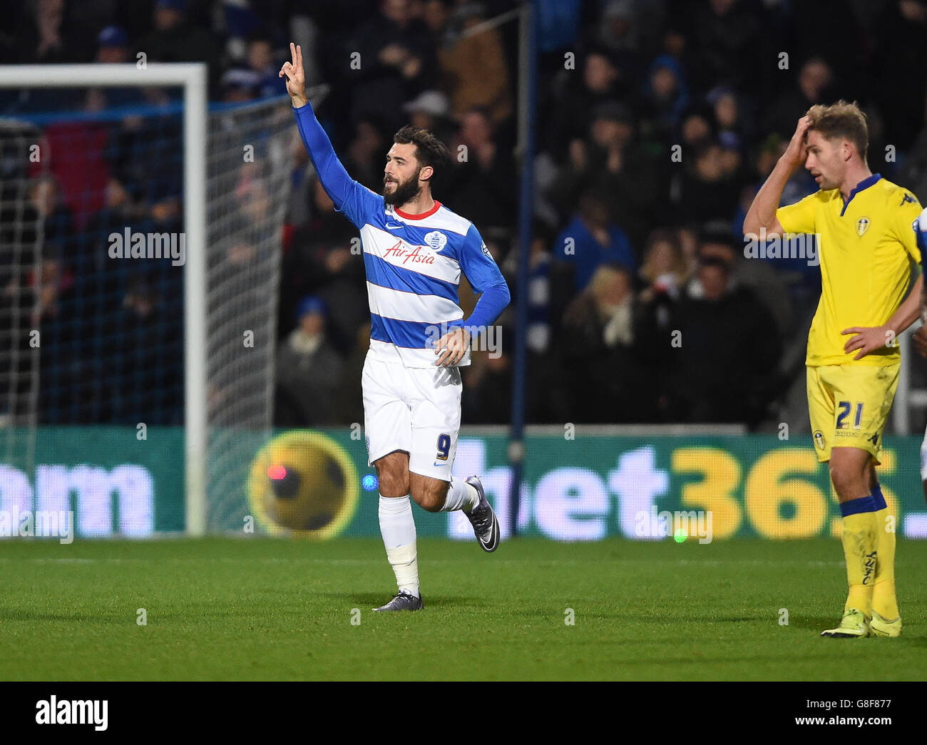 Queens Park Rangers' Charlie Austin celebrates scoring their first goal ...