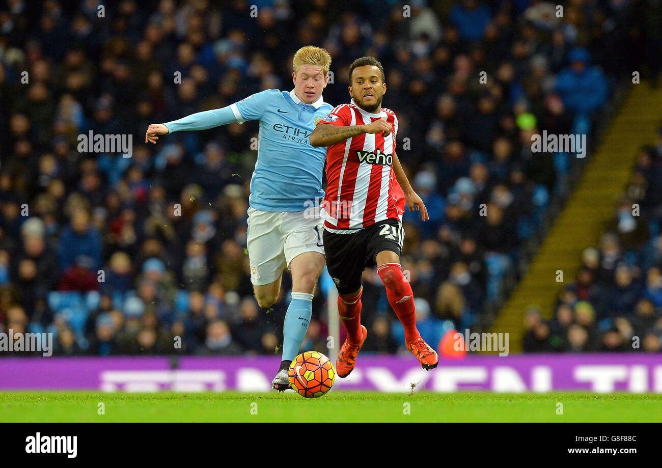 Manchester City's Kevin De Bruyne and Southampton's Ryan Bertrand ...
