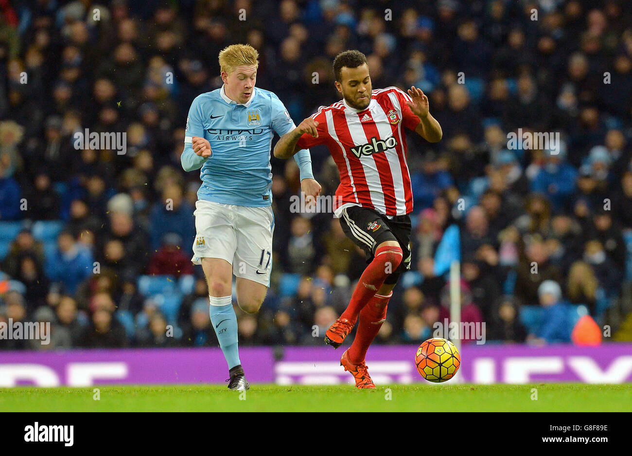 Manchester City's Kevin De Bruyne and Southampton's Ryan Bertrand ...