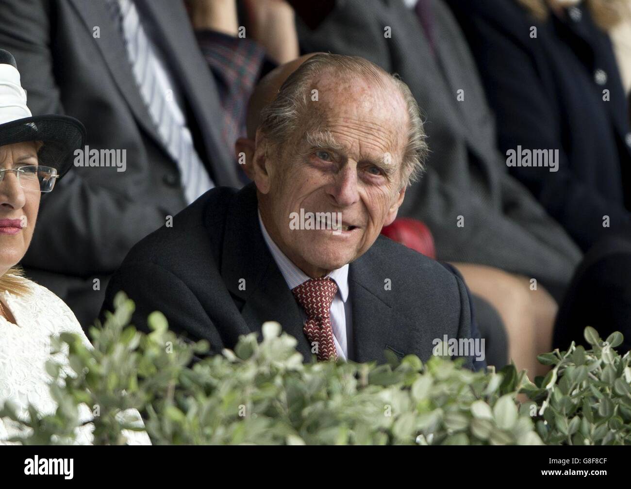 The Duke of Edinburgh watches a polo display during visit to Malta ...