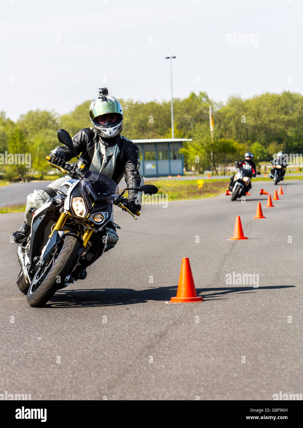 Driver safety training for motorbikes Stock Photo - Alamy