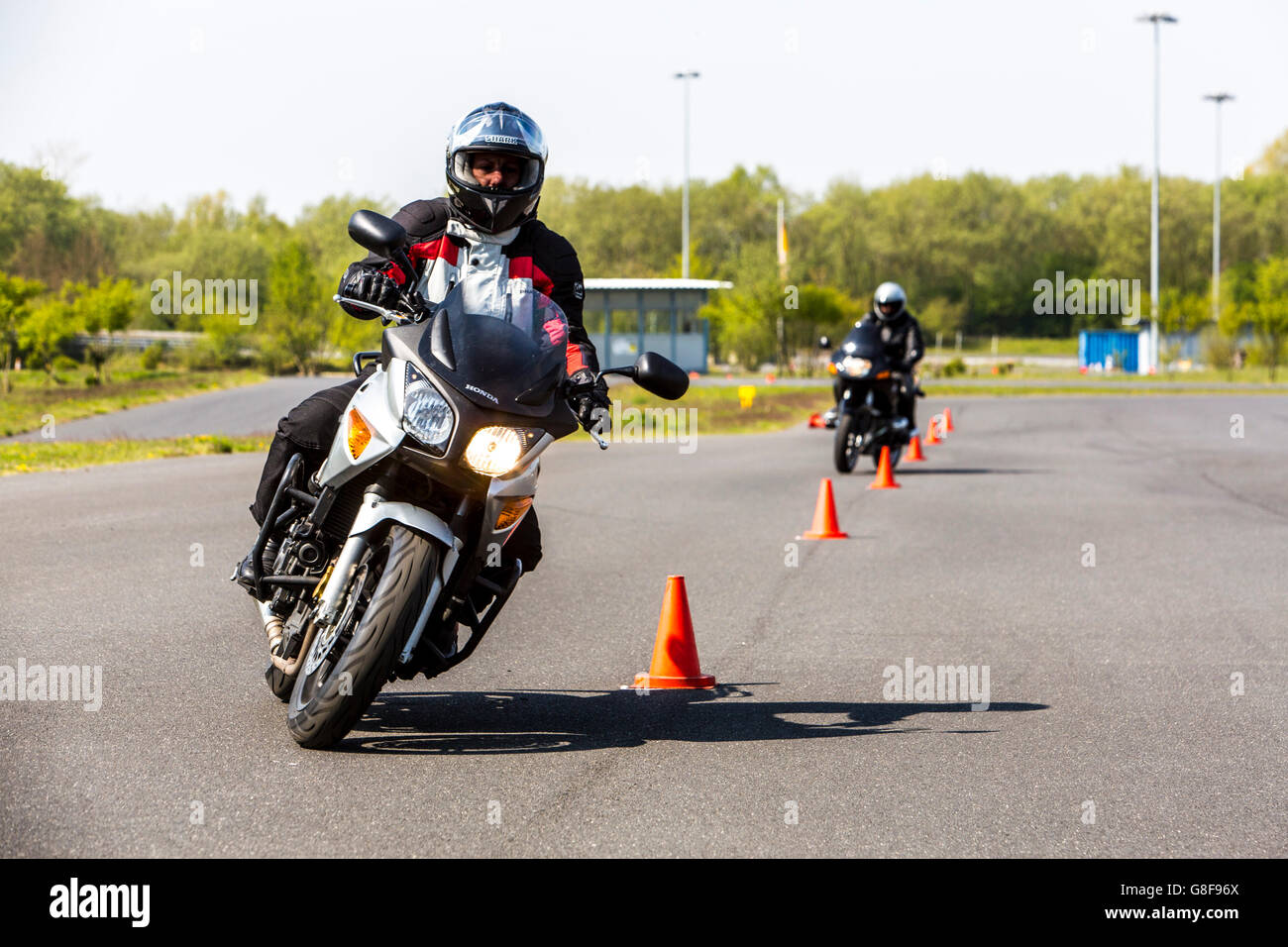 Driver safety training for motorbikes Stock Photo - Alamy