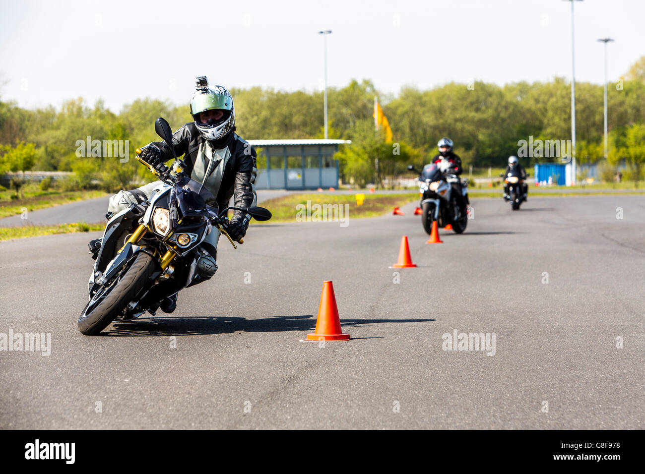 Driver safety training for motorbikes Stock Photo - Alamy
