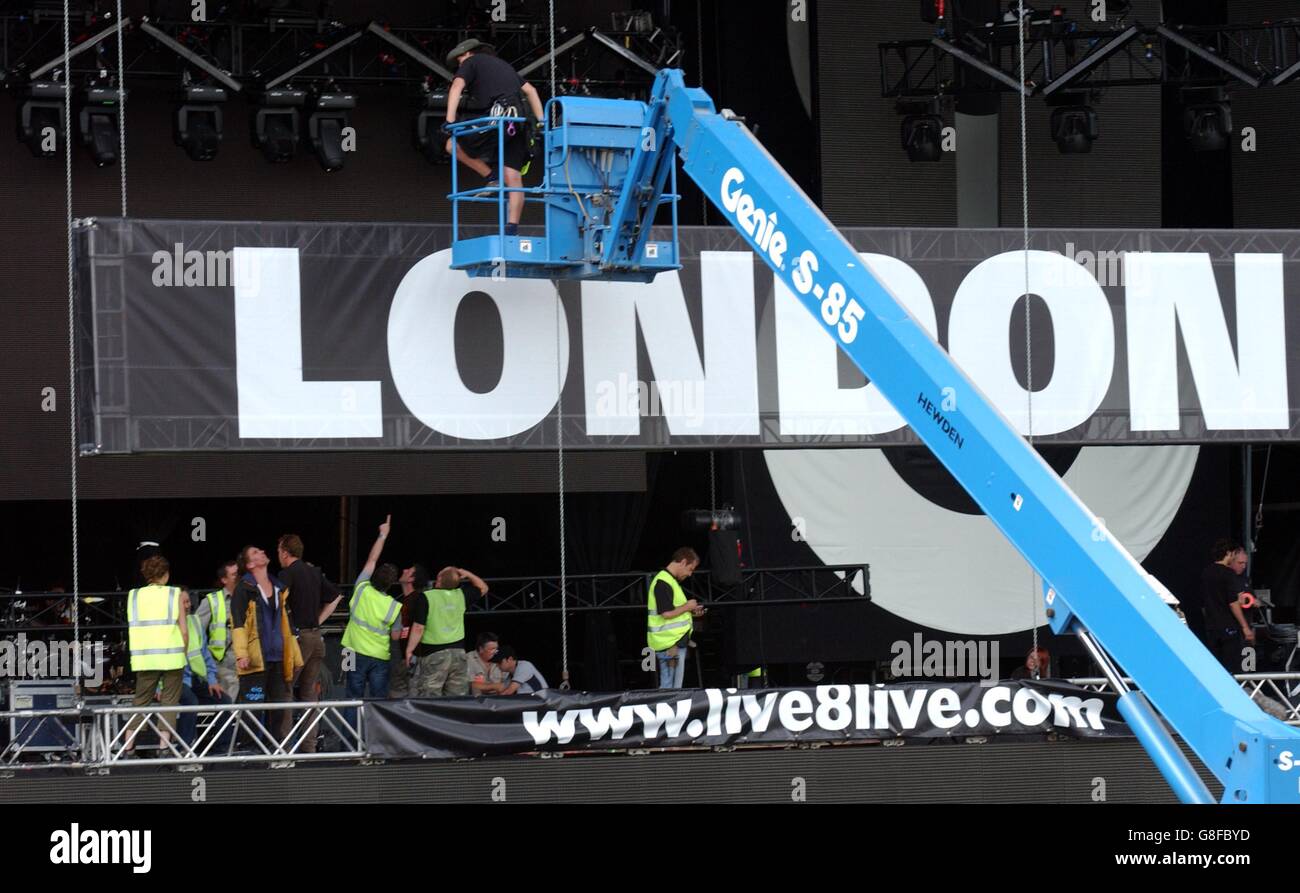 Signs hoisted up hi-res stock photography and images - Alamy