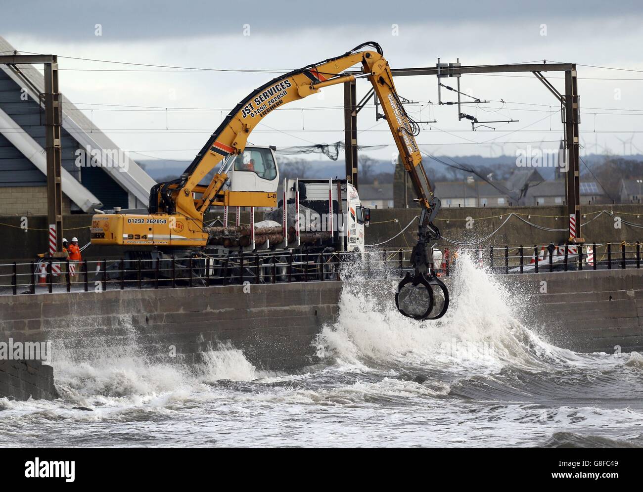 Scheduled work to strengthen sea defences in saltcoats hi-res stock ...
