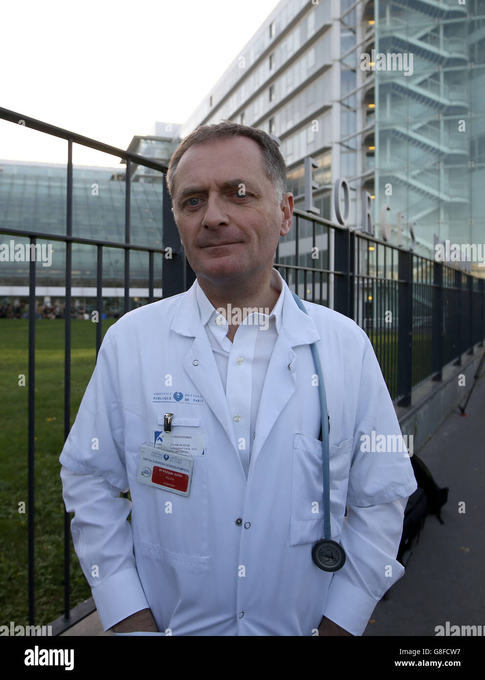 Professor Philippe Juvin outside the Hopital Europee Georges Pompidou ...