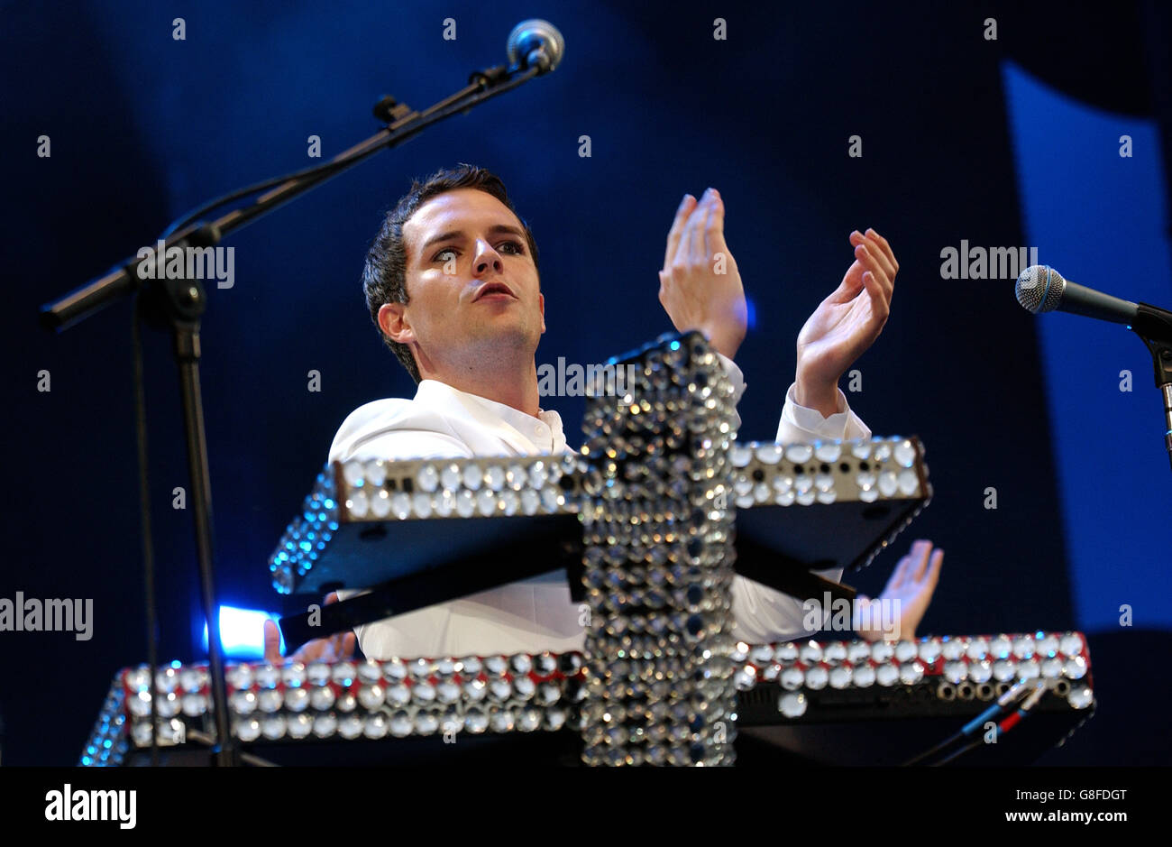 Brandon flowers of the killers performing on stage hi-res stock ...