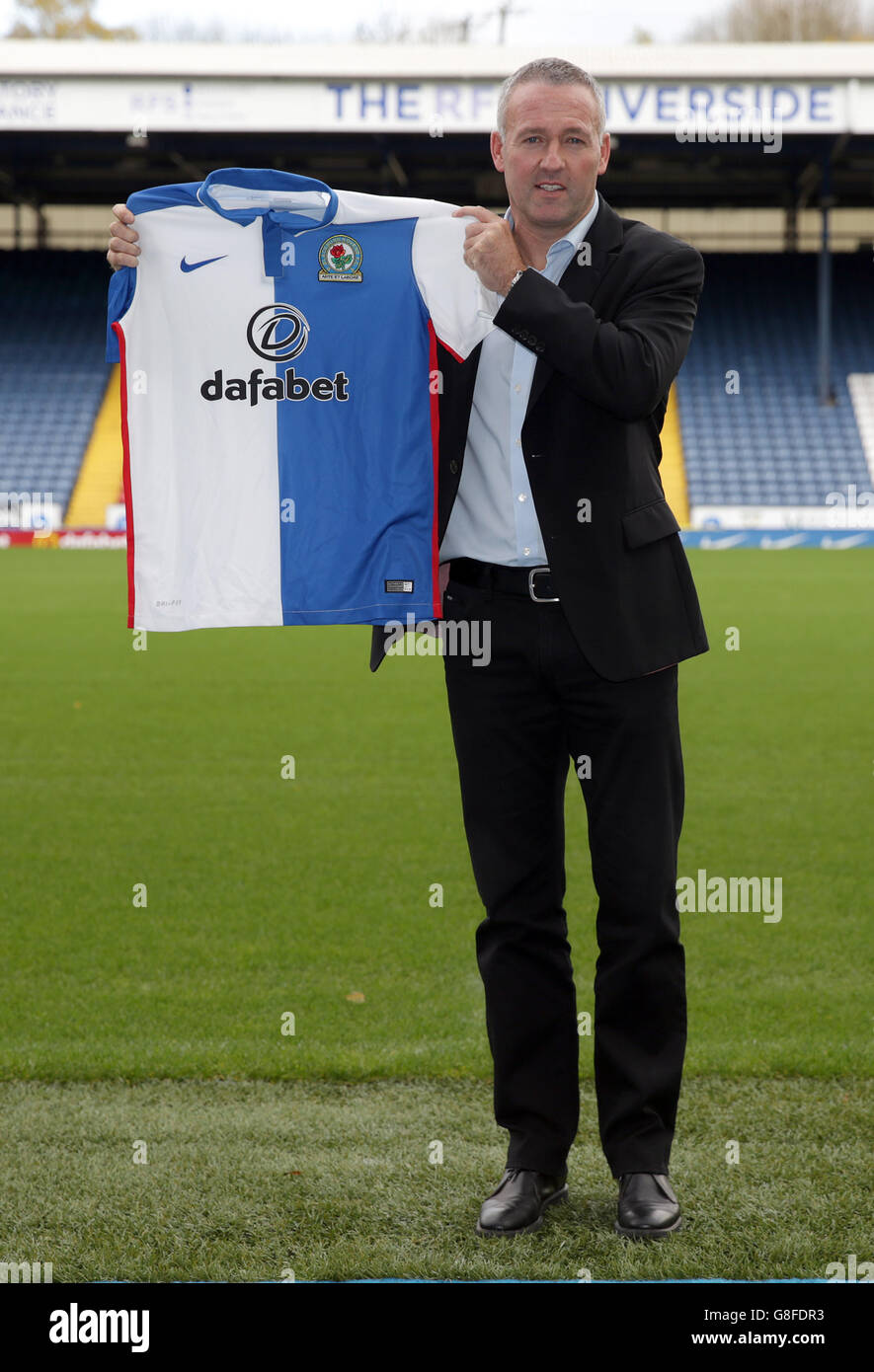 Blackburn Rovers' new manager Paul Lambert poses for a photo during a ...