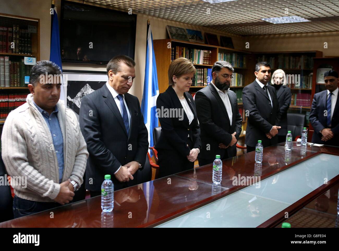 Mosque President Maqbool Rasul (second left) with Scotland First ...
