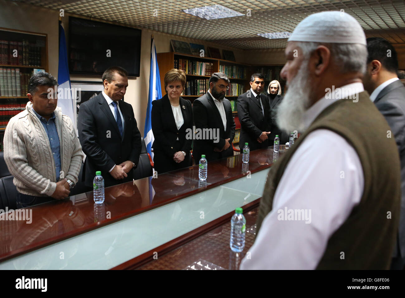 Mosque President Maqbool Rasul (second left) with Scotland First ...