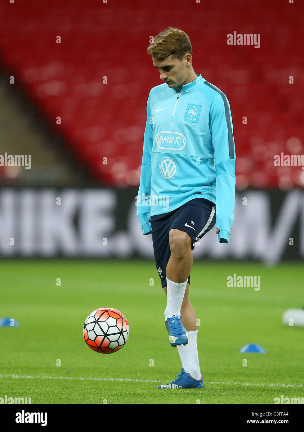 France's Antoine Griezmann during a training session at Wembley Stadium ...