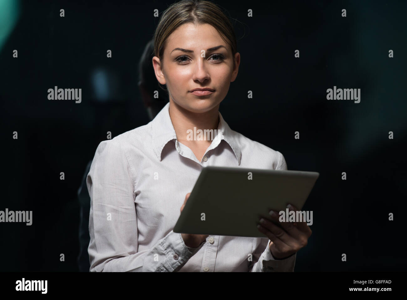 Woman computer using touchpad hi-res stock photography and images - Alamy