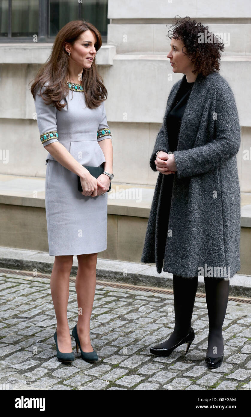 The Duchess of Cambridge (left) meets Place2Be CEO Catherine Roche, as ...